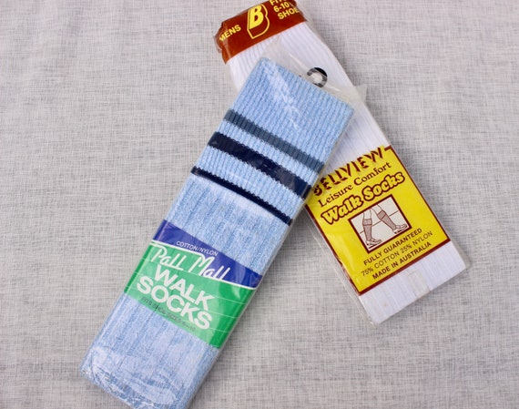 2 x Vintage Mens Walk Socks, Cotton/Nylon Socks, Sock… - Gem