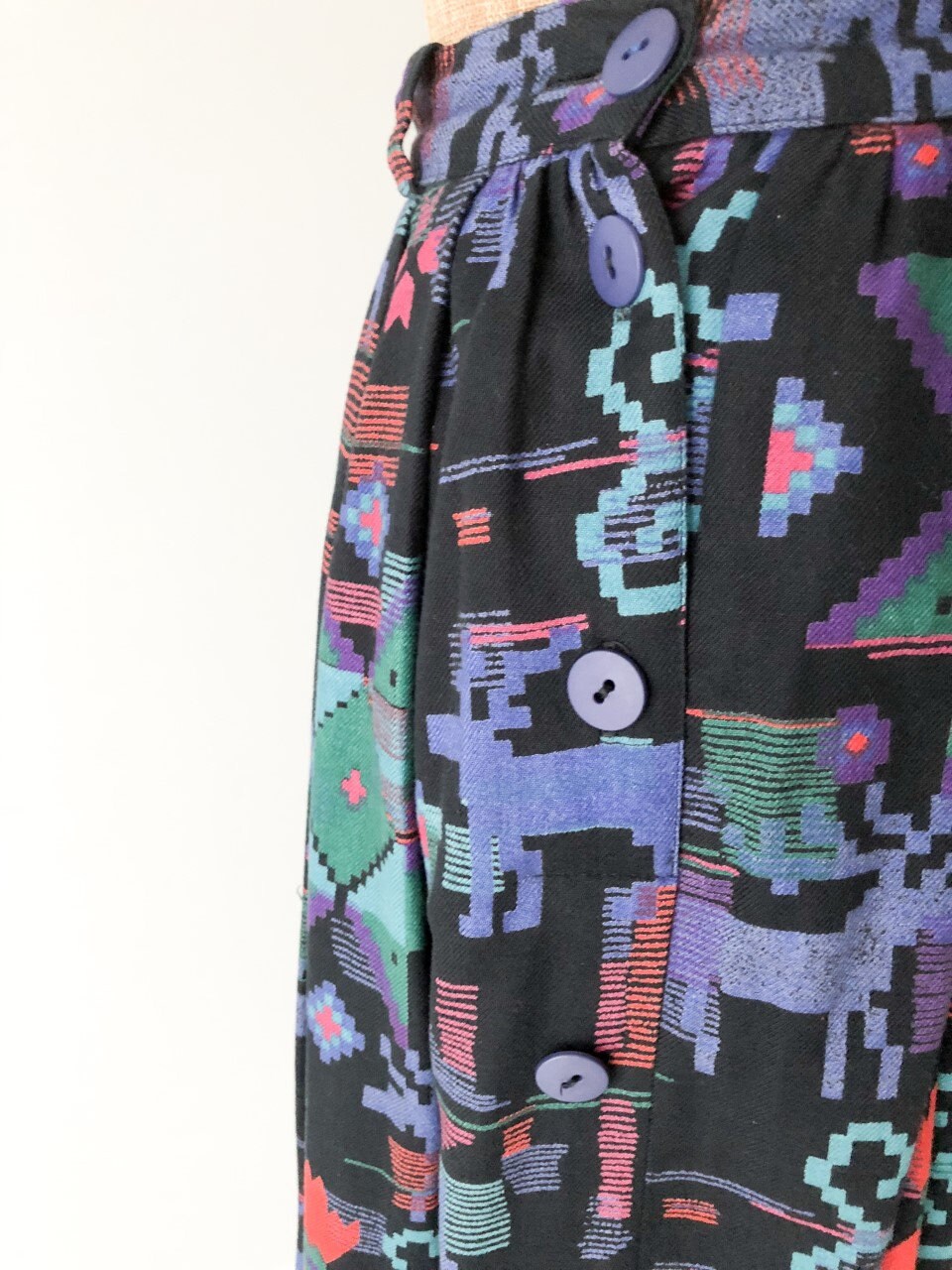 Aztec Skirt Full Pleat Cotton Skirt Pleated Skirt High | Etsy