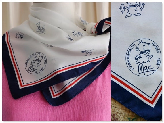 1986 Commonwealth Games Scarf, Mac the Mascot, Edinbu… - Gem