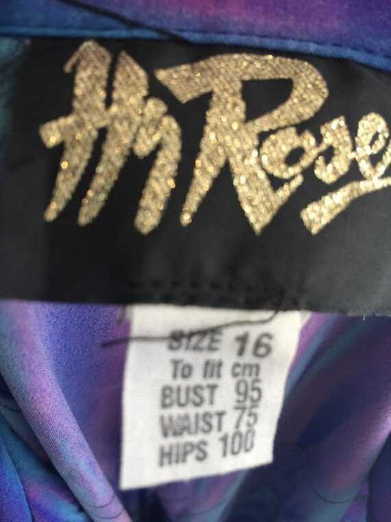 70s Long Floaty Dress, Vintage, 1970s Purple Blue Dre… - Gem