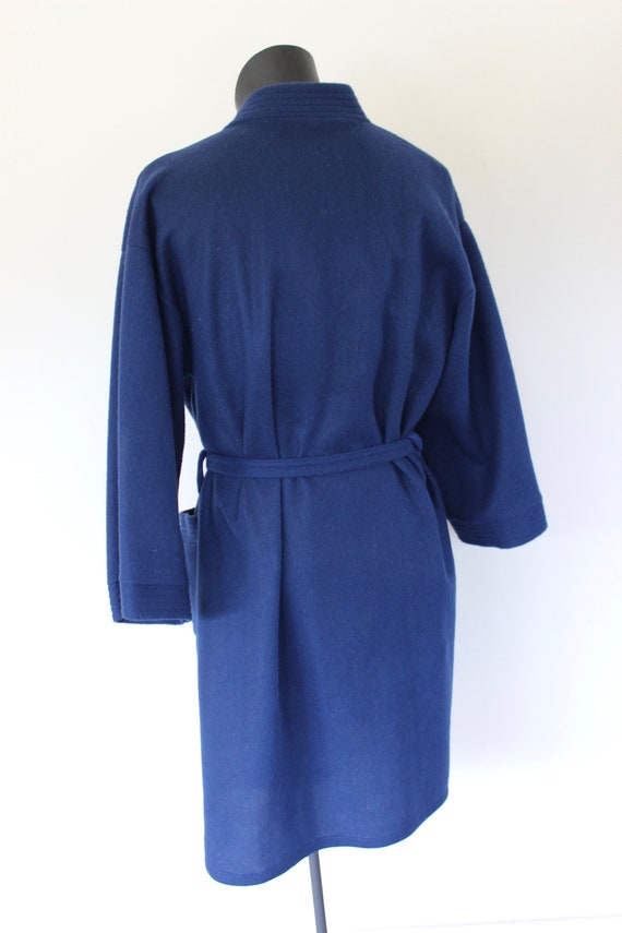 Mens Vintage Fleecy Smoking Robe, Travel Robe, Navy, … - Gem