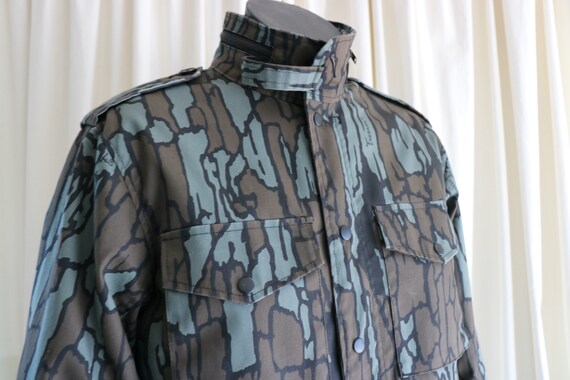 Rare 90s Trebark Camo Military Field Jacket, Mens Sma… - Gem
