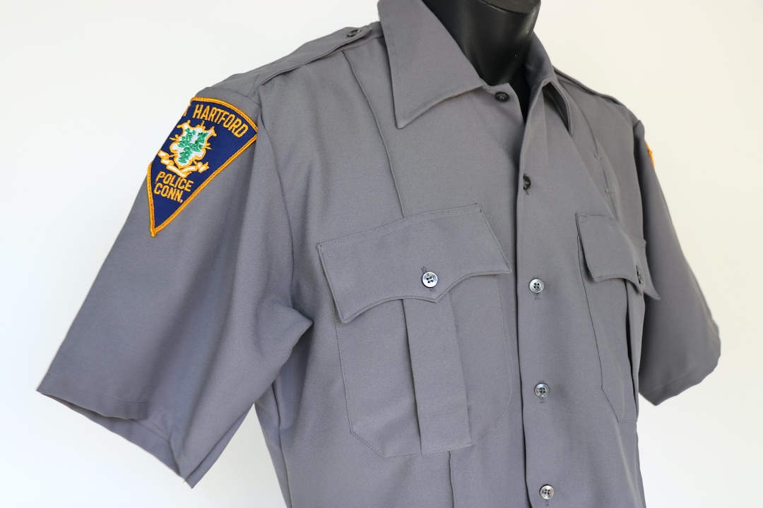 80s Authentic USA Police Uniform Shirt, West Hartford Connecticut ...