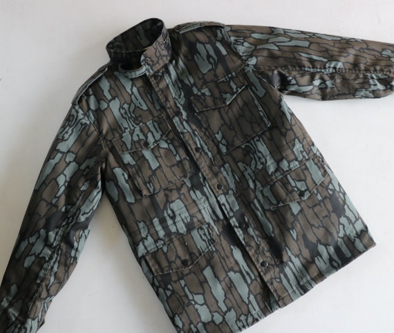Rare 90s Trebark Camo Military Field Jacket, Mens Sma… - Gem