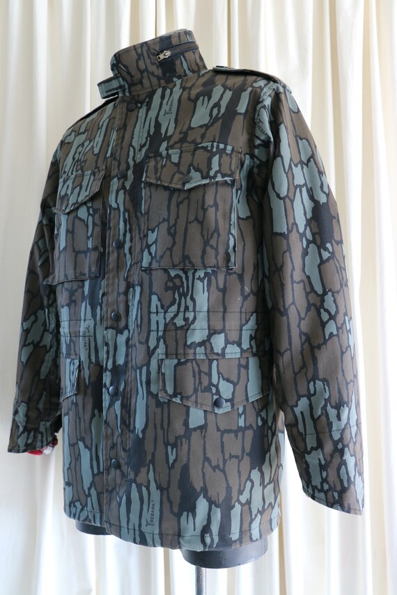 Rare 90s Trebark Camo Military Field Jacket, Mens Sma… - Gem
