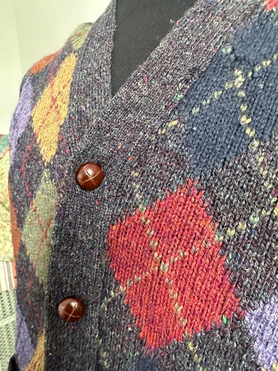 Castle Donegal Tweed Mens Knit Vest, Vintage Wool Ves… - Gem