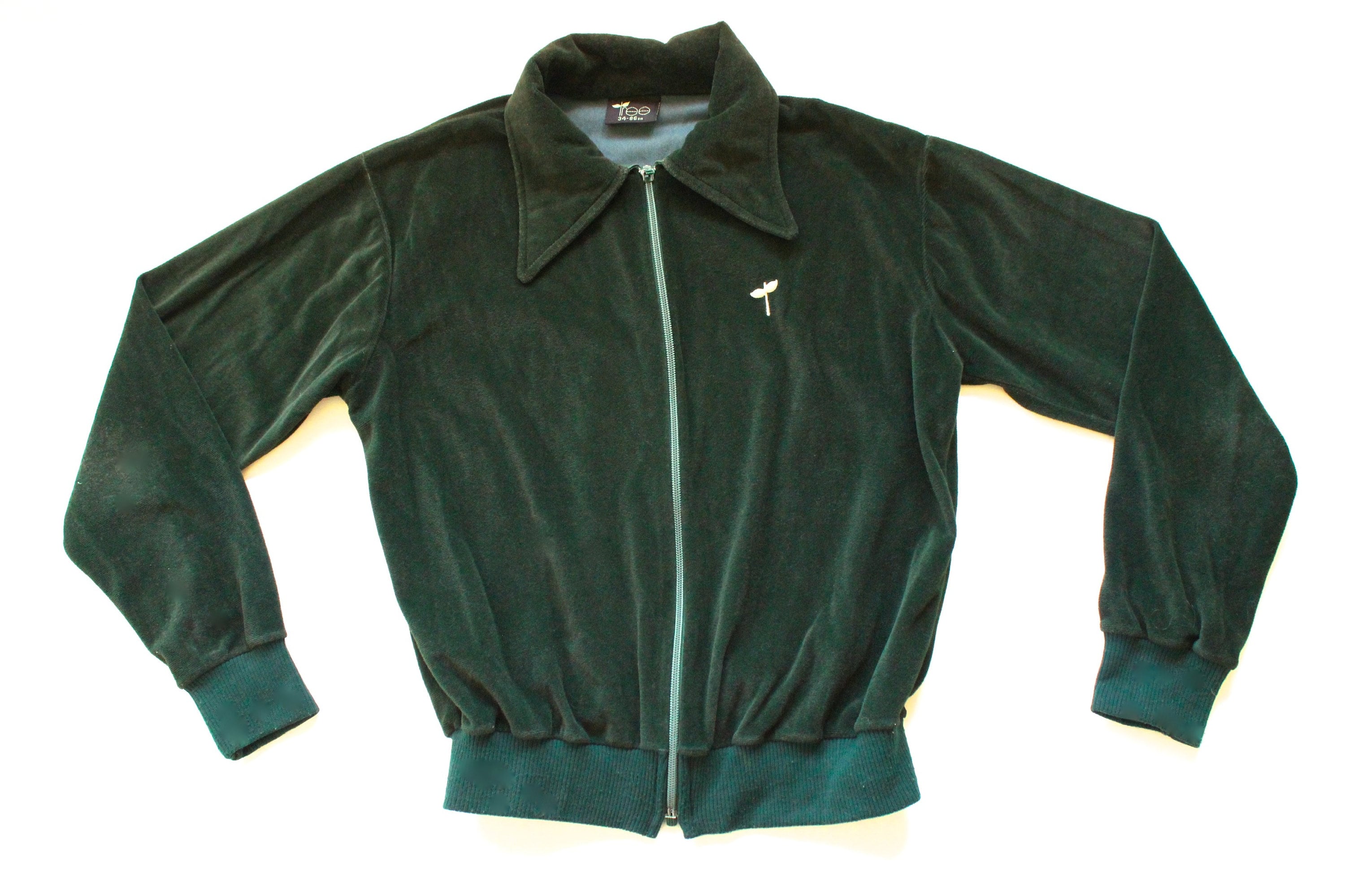 Vintage Tree Velour Jacket Sz Small Sz S Green Velour 80s - Etsy