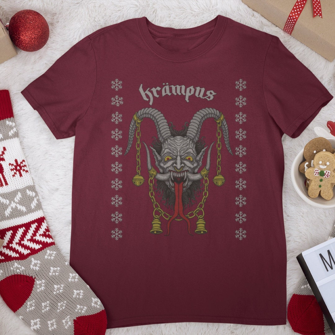 Krampus Head Krampusnacht Krampus Shirt Holiday Horror Christmas Devil ...