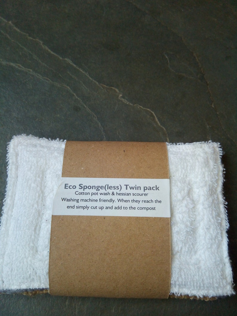 Eco Sponge Twin Pack, Plastic Free Sponge Set, Scourer Pad - Etsy