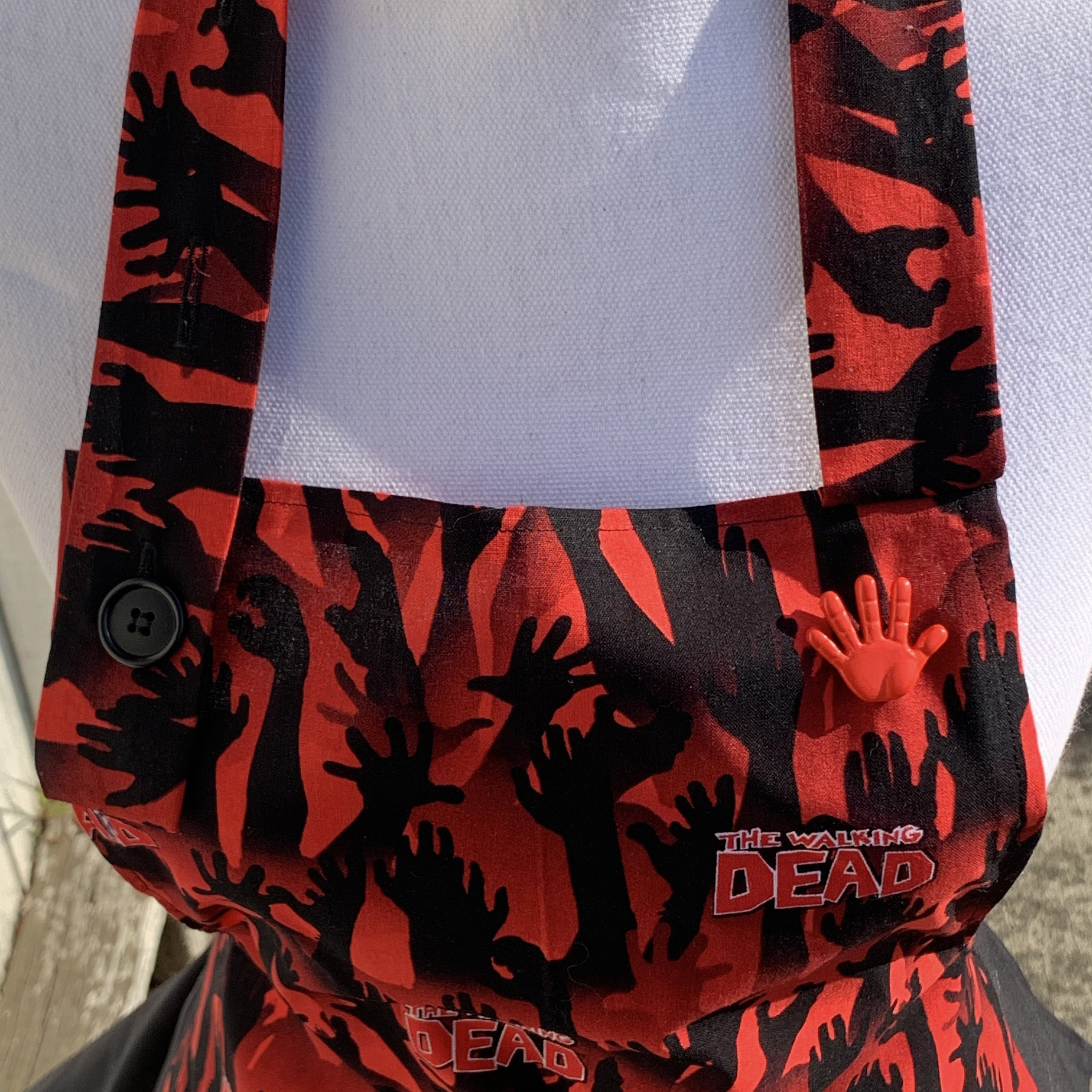 Women's Amc's the Walking Dead Bloody Hand Print Halloween Apron ~ Red ...