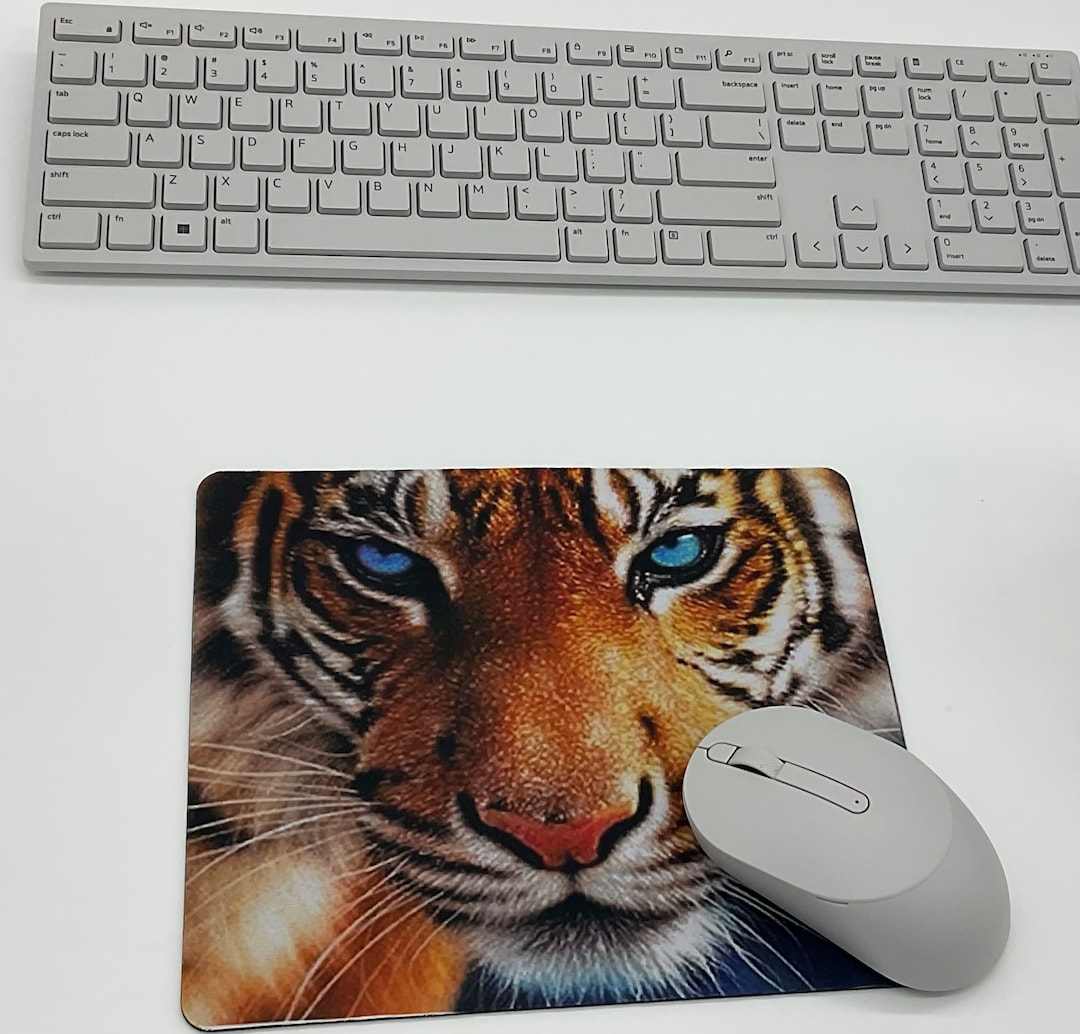 Beautiful Blue Eyed Tiger Mouse Pad, Computer Pad,square Non Slip Pad ...