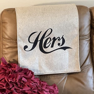 Headrest Cover, Slipcover With Words "hers" 17x27 - Etsy