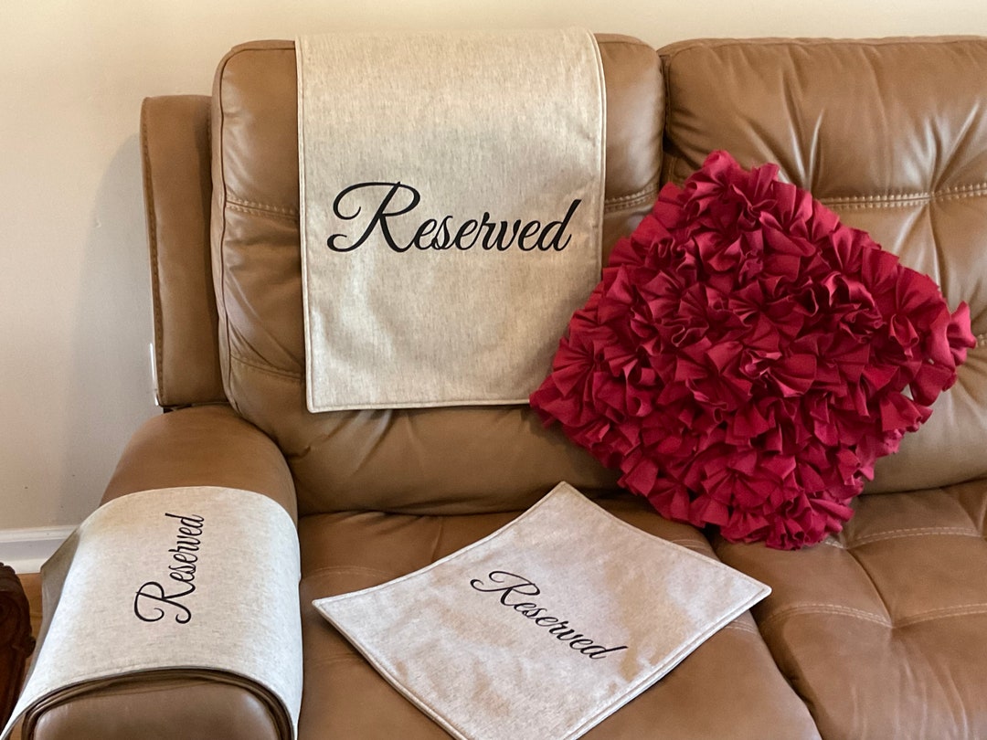 3 Pc.headrest Cover Furniture Slipcover Set Reserved Formal Settings ...