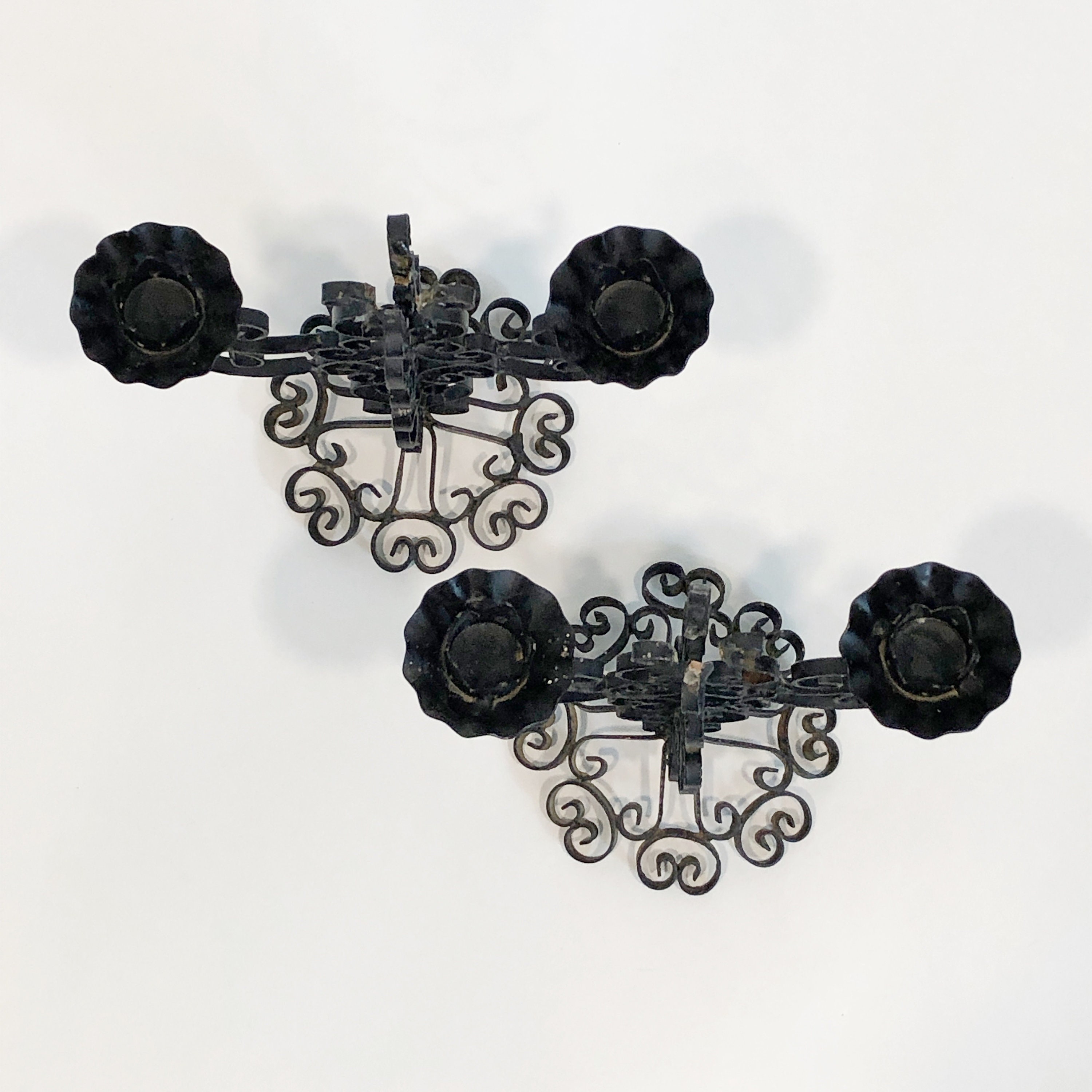 60s/70s Wrought Iron Scroll Spanish Revival Candelabra Set of 2 - Etsy