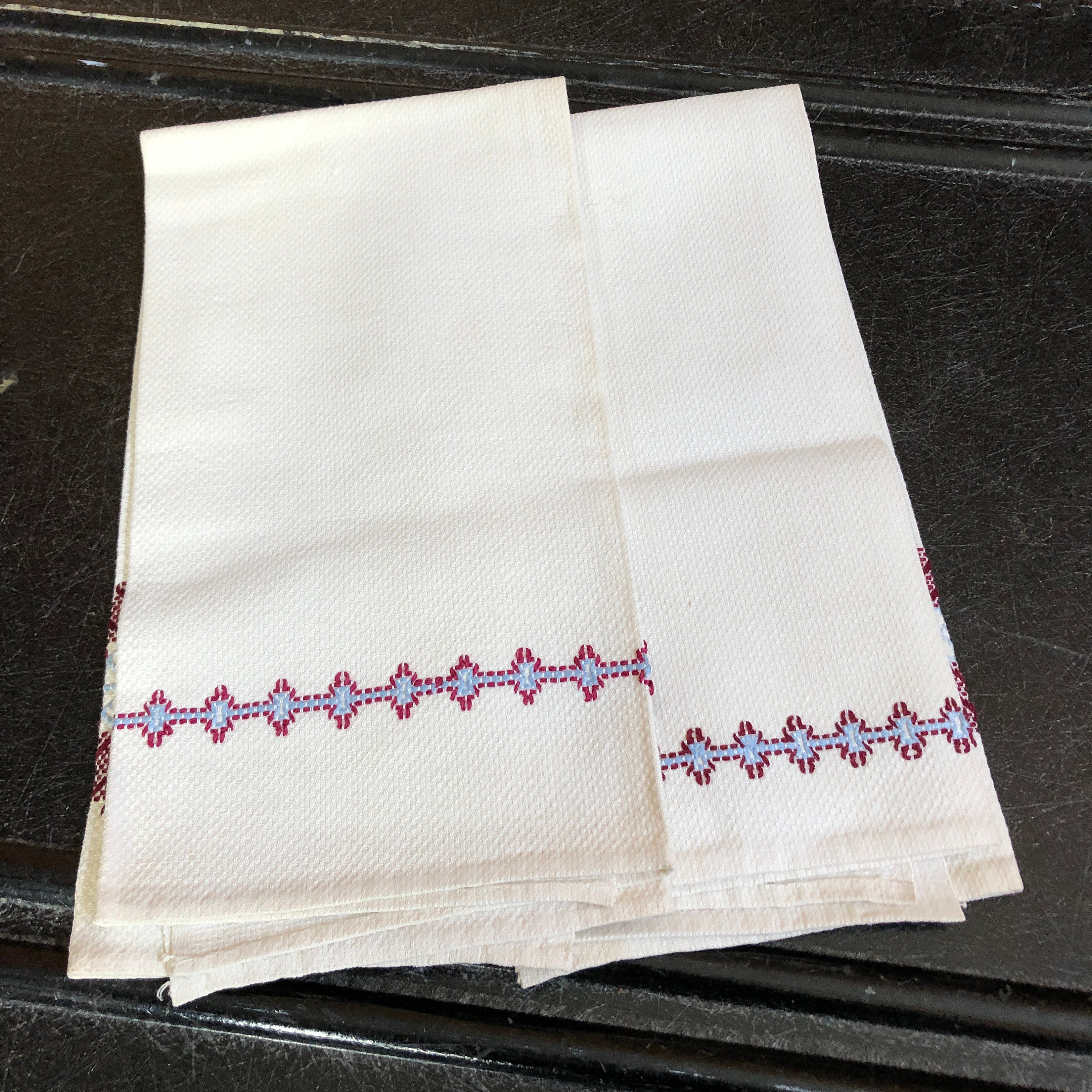 Mid Century Set of Geometric Pattern Tea Towels Dinner Napkin - Etsy