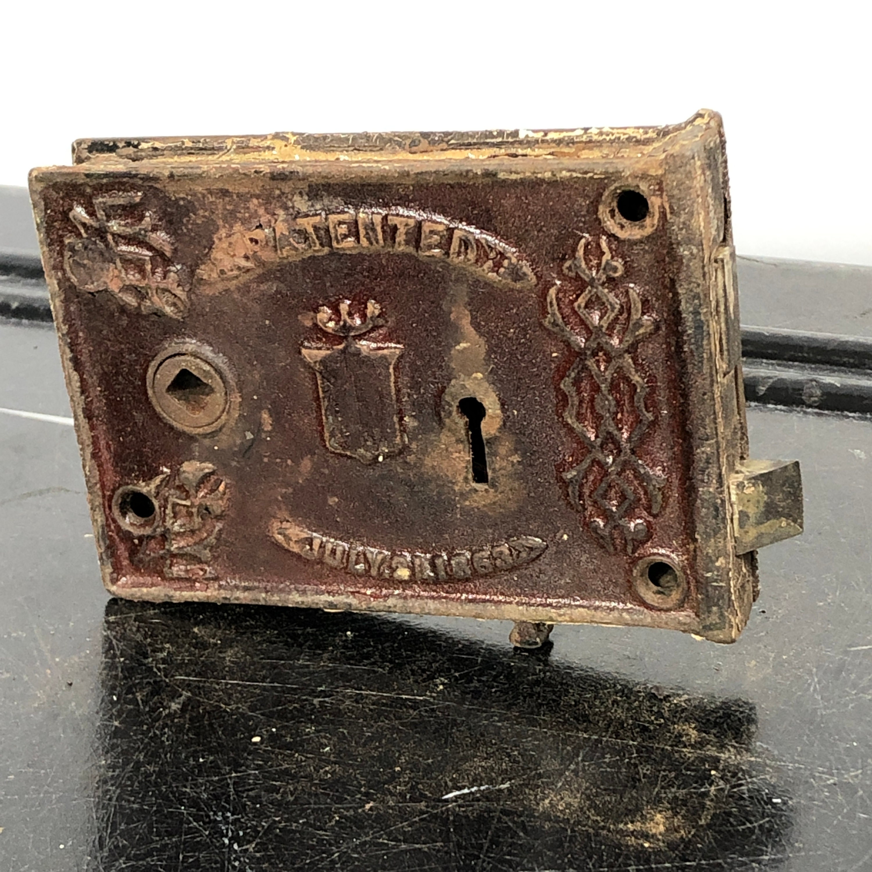 Antique Branford Lock Works 1863 Decorative Rustic Rim Box Door Lock - Etsy