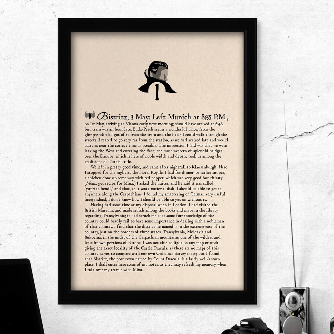 Dracula Book Page Art Print - Etsy