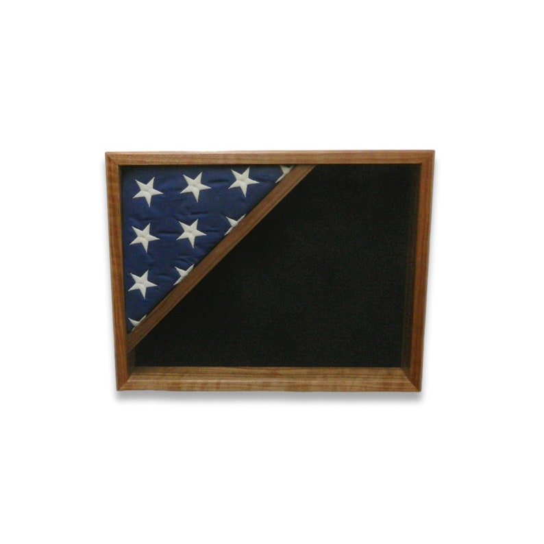 Walnut 14x18 Shadow Box Flag Display Case Holds - Etsy