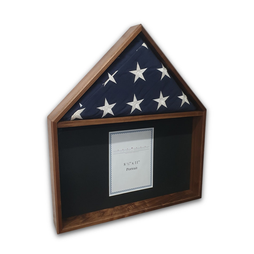 Walnut Burial Flag & Certificate Display Case: Veteran Memorial (5'x9.5 ...