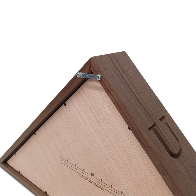 Navy Veteran USN Walnut Flag Display Case, Folded Burial Interment Flag ...