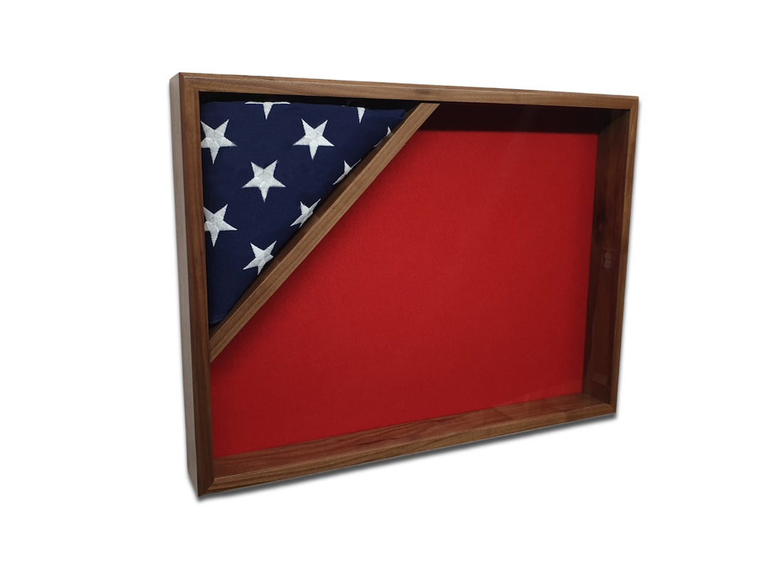 Walnut Flag Display Shadow Box: Veteran Gift (18"x24") - Etsy