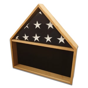 Oak Burial Flag Shadow Box: Veteran Handcrafted, Engraving Options - Etsy