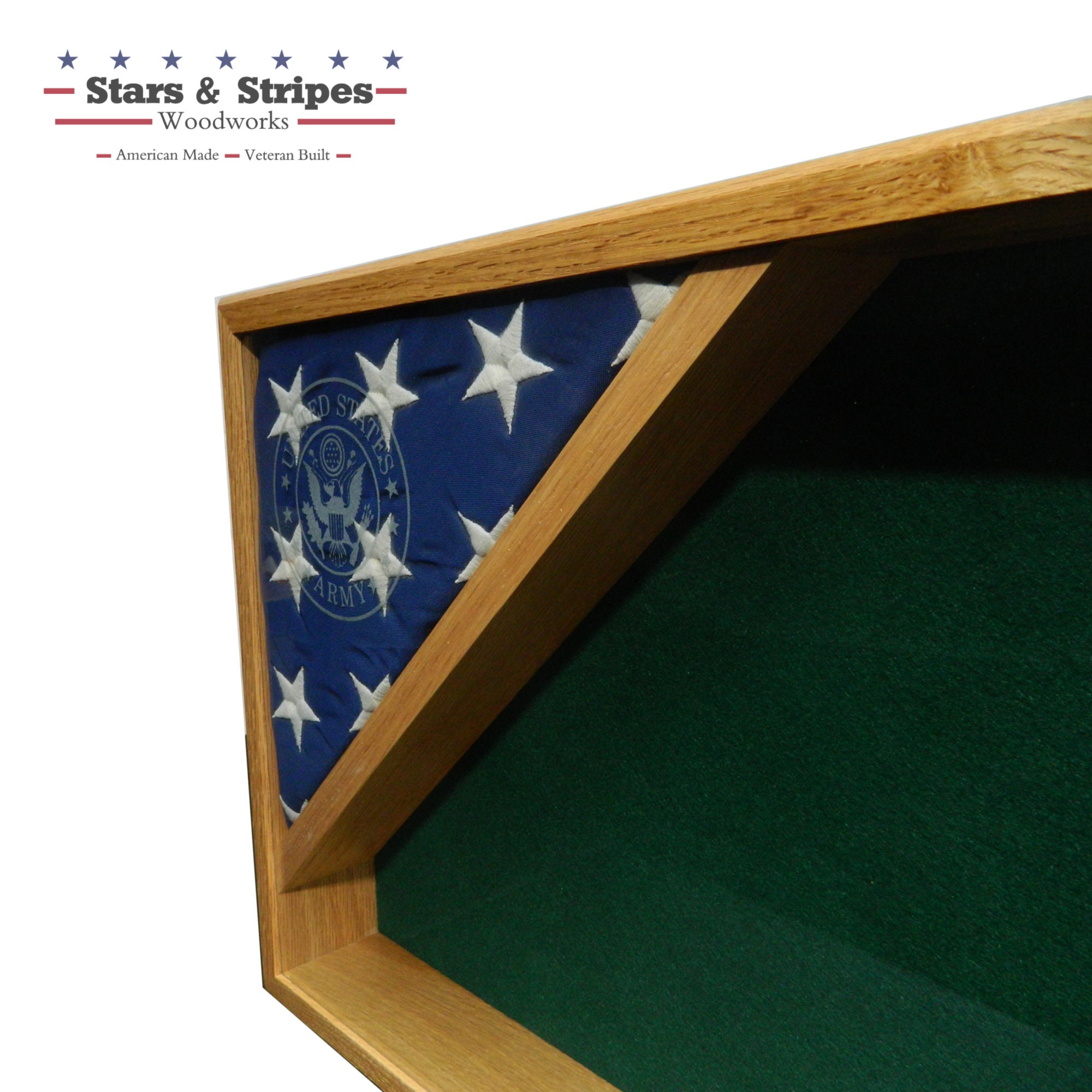 Oak 14 X 18 Shadow Box Flag Display Case Folded | Etsy