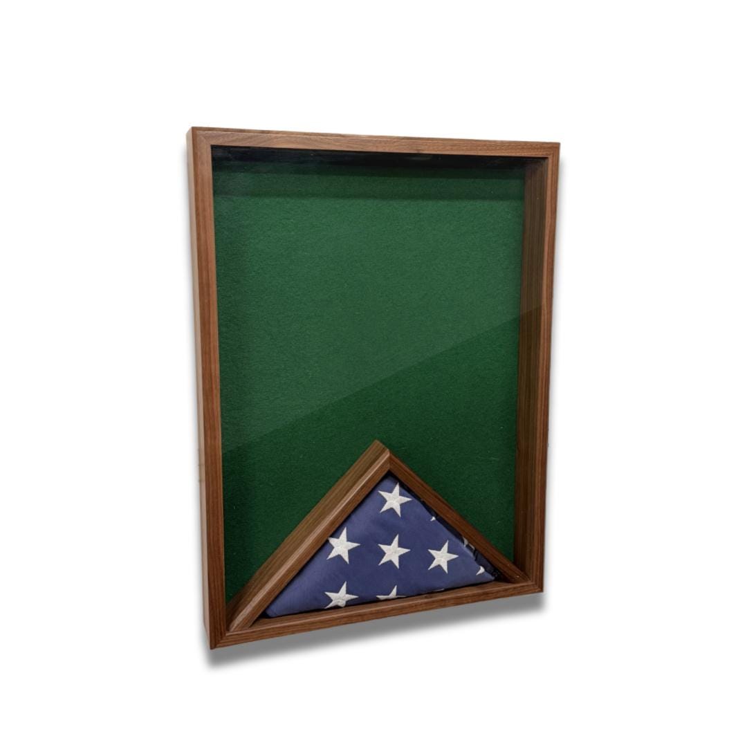 Walnut 18x24 Vertical Shadow Box for Military Medals | Flag Display ...