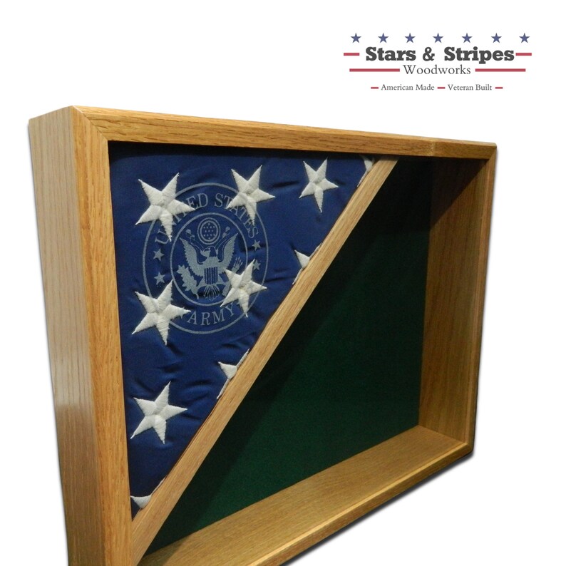 Oak 14 X 18 Shadow Box Flag Display Case Folded | Etsy