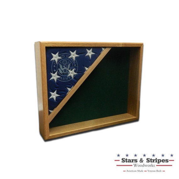 Oak 14 X 18 Shadow Box Flag Display Case Folded | Etsy