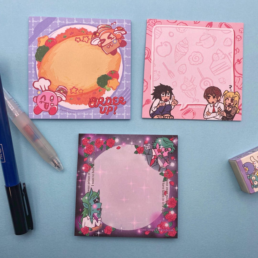 Cute Cafe & Demon Sticky Notes, DN Death Book L Sweets Memo Pads - Etsy