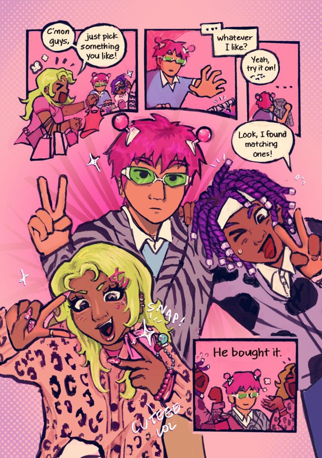 Saiki K Anime Postcard Print Cute Y2k Gyaru Pink - Etsy