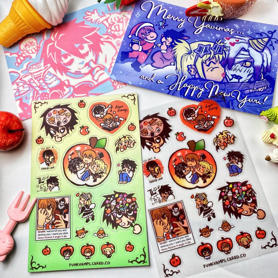 Silly Apple Anime Sticker Sheet Prints Postcards - Etsy