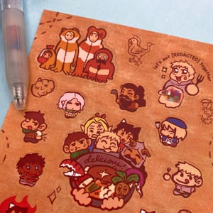 Cute Meme D&D Dunmeshi Flavortown Eco Friendly Sticker Sheet - Etsy