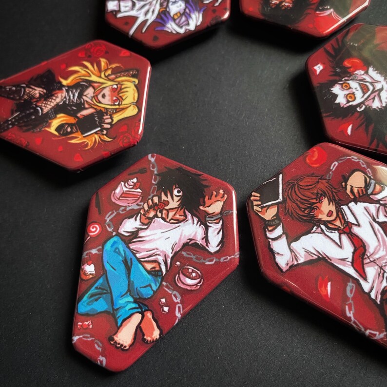 DN Death Emo Apple Anime Coffin Buttons for Ita Bag - Etsy