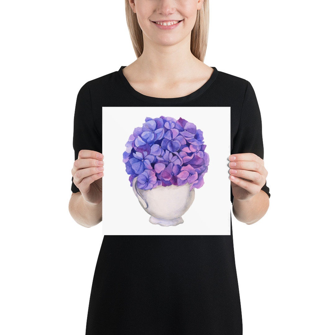Blue Hydrangea Poster: Floral Giclée Art Print - Etsy