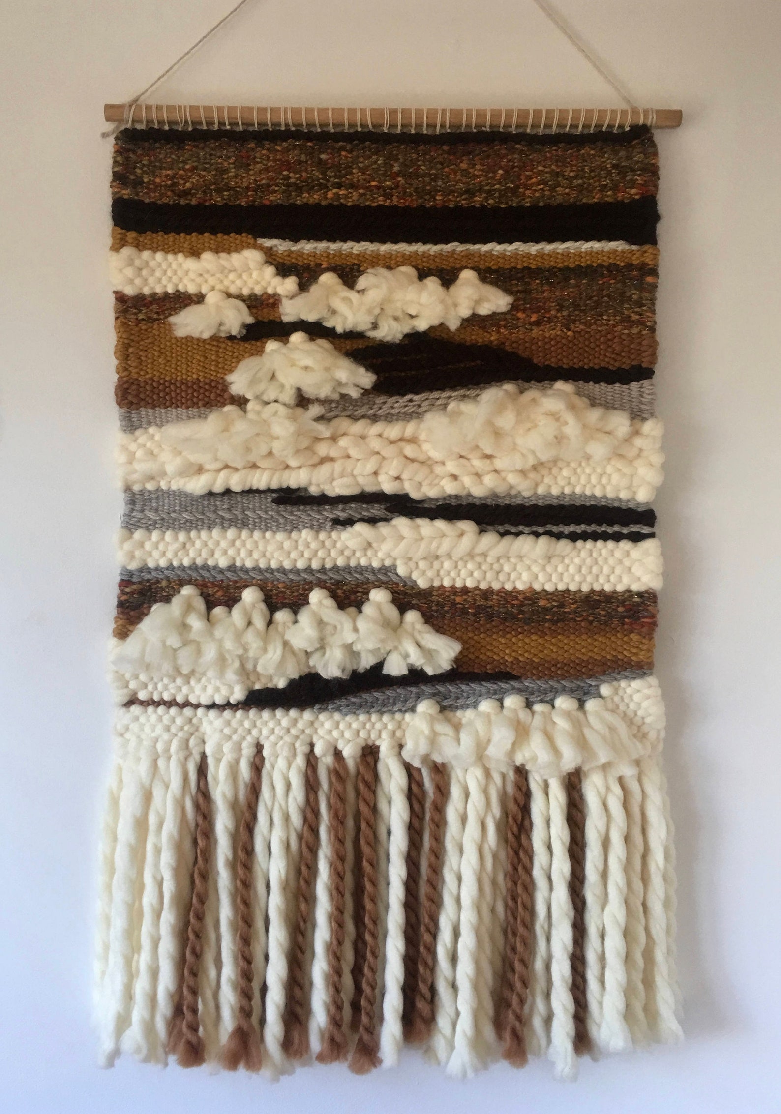 Snow is Coming Handwoven Wall Tapestry, Handmade Wall Hanging, Textile, Fiber Art, Handmade ...