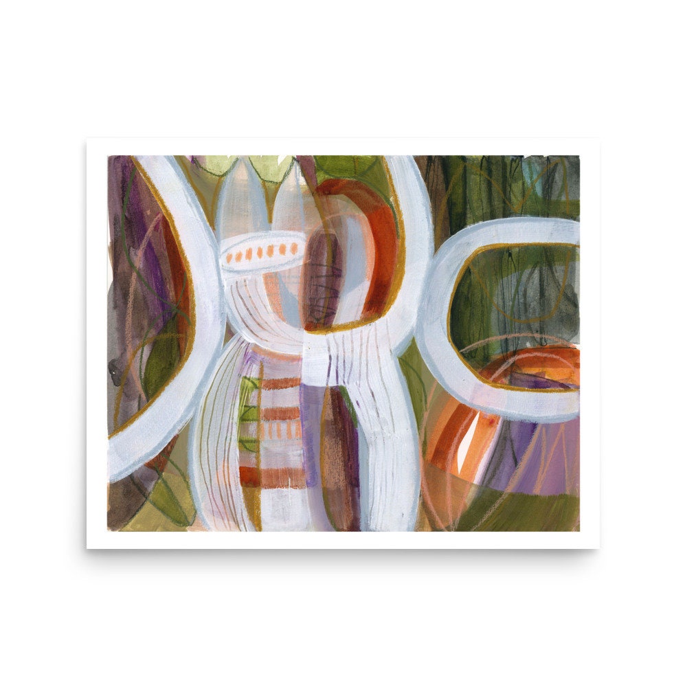 A Peaceful World Abstract Art Print, Modern Abstract Art, Colorful ...