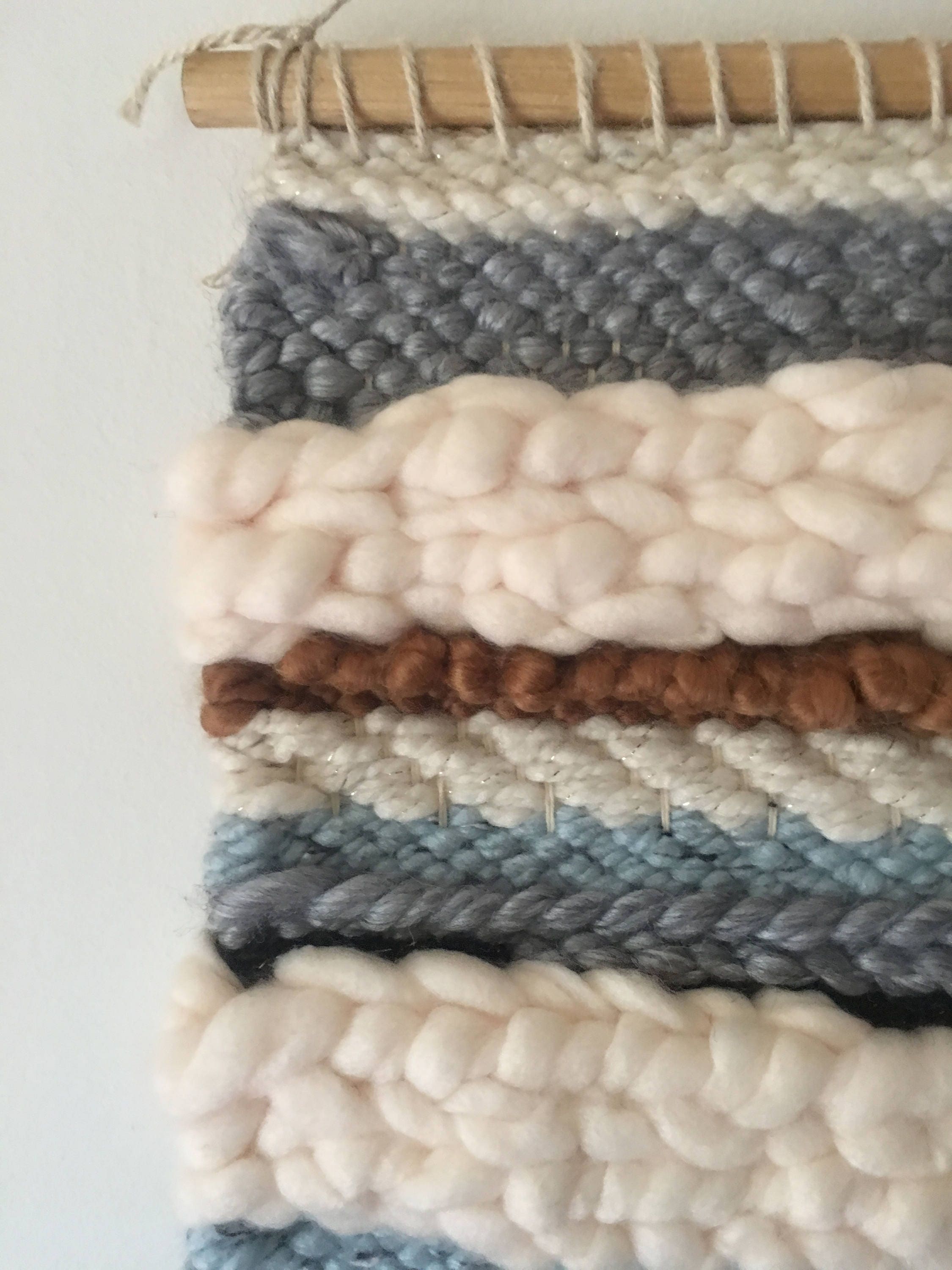 Handmade Woven Wall Tapestry: Fiber Art Textile Weave, 20x33 - Etsy