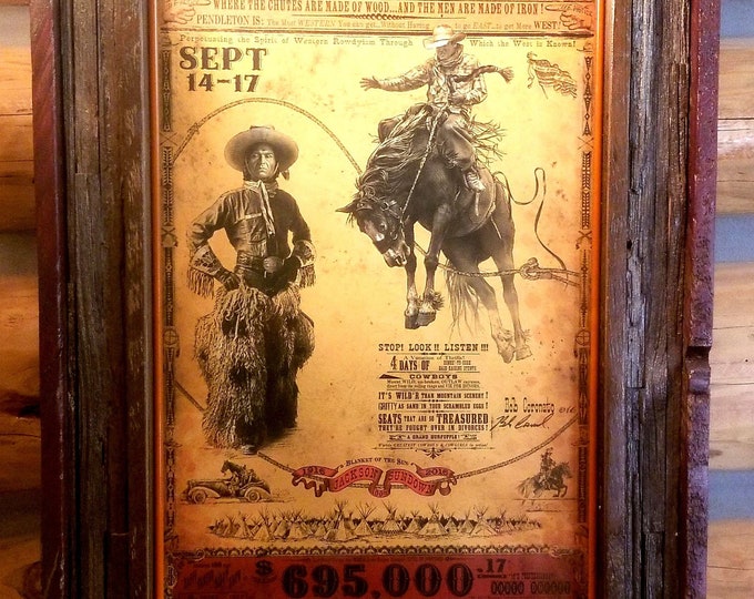 Pendleton Rodeo Poster With Western Style Frame - Etsy