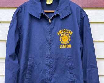 Vintage 70s VFW Veterans of Foreign Wars Yellow Full Zip Jacket Size XL ...