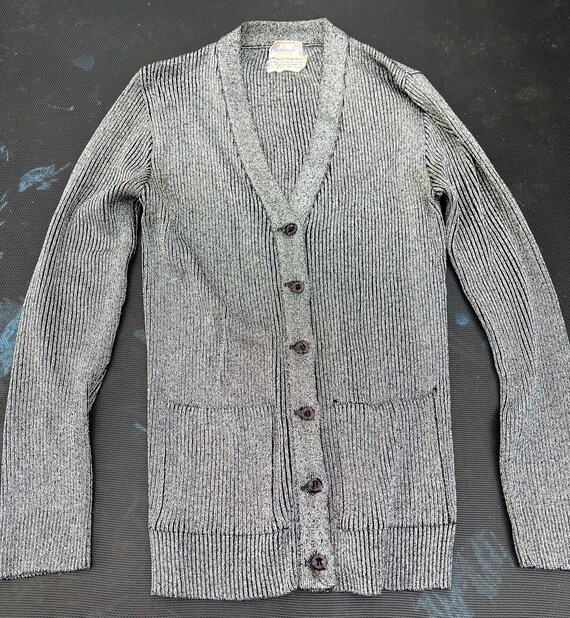 Vintage 1970’s Silver Metallic Thread Cardigan - Gem