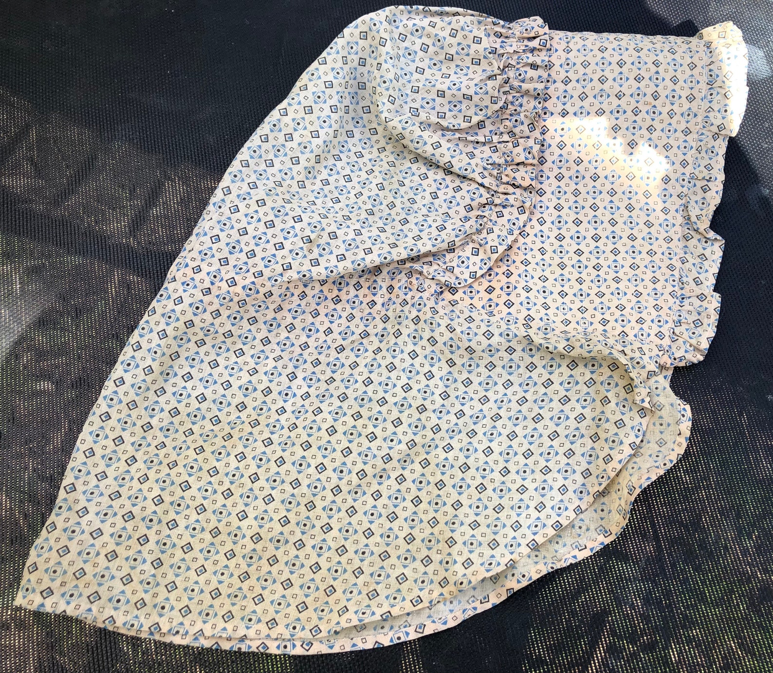 Antique 1800’s Blue Calico Print Cotton Bonnet - Etsy