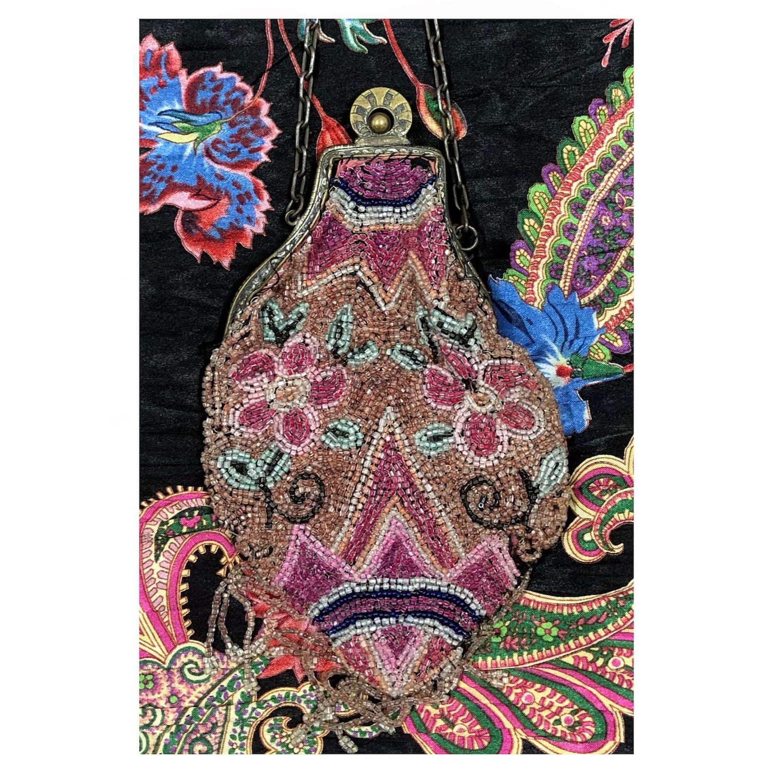 Victorian Beaded Purse With Brass Clasp | Etsy