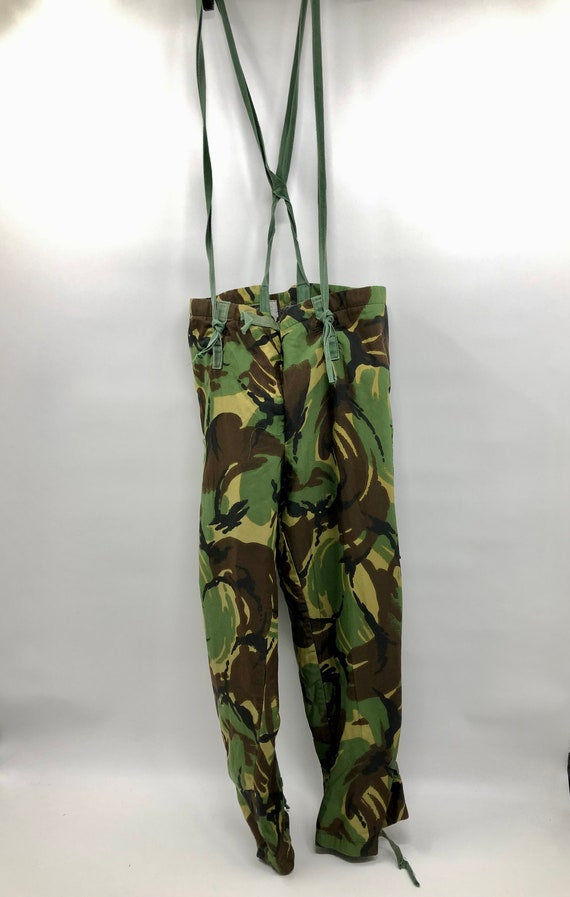 Vintage 1980’s Velcro Camo Pants with Suspenders - Gem