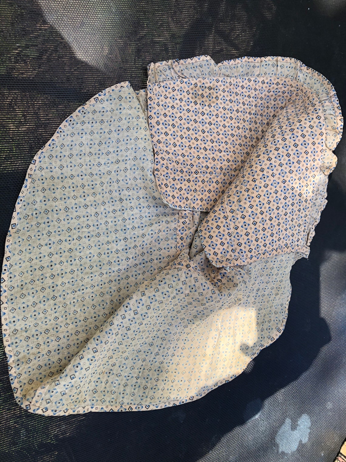 Antique 1800’s Blue Calico Print Cotton Bonnet - Etsy