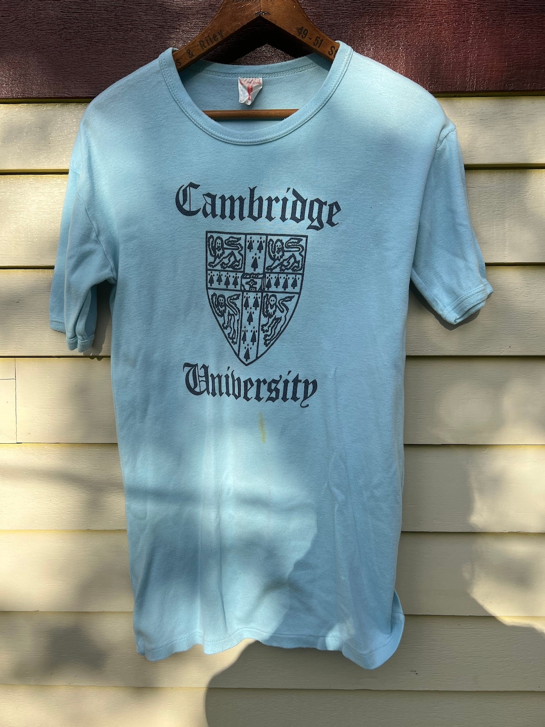Vintage 1960’s/70’s Baby Blue Cambridge University Cotton Tee / T-shirt ...