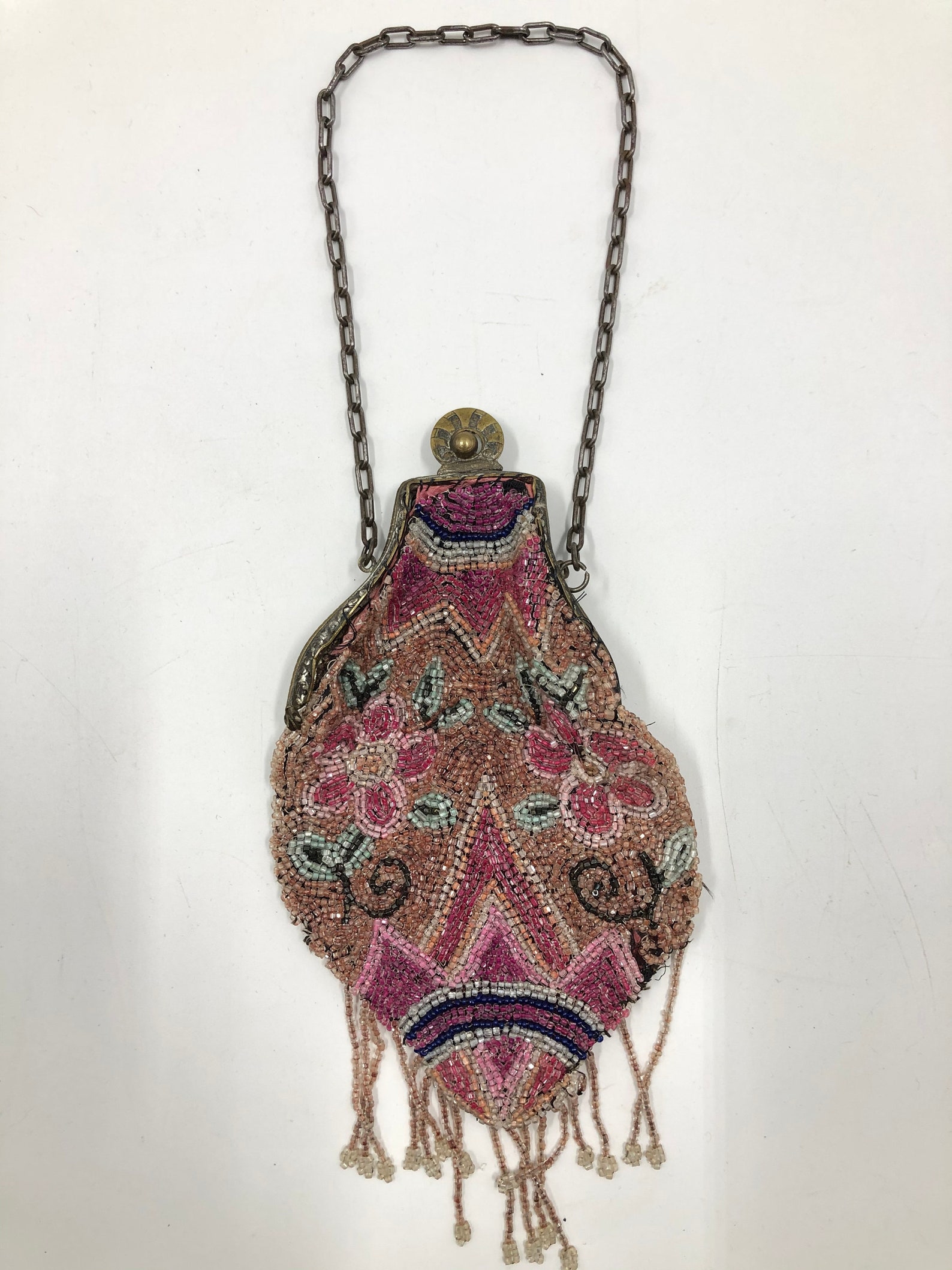 Victorian Beaded Purse With Brass Clasp | Etsy