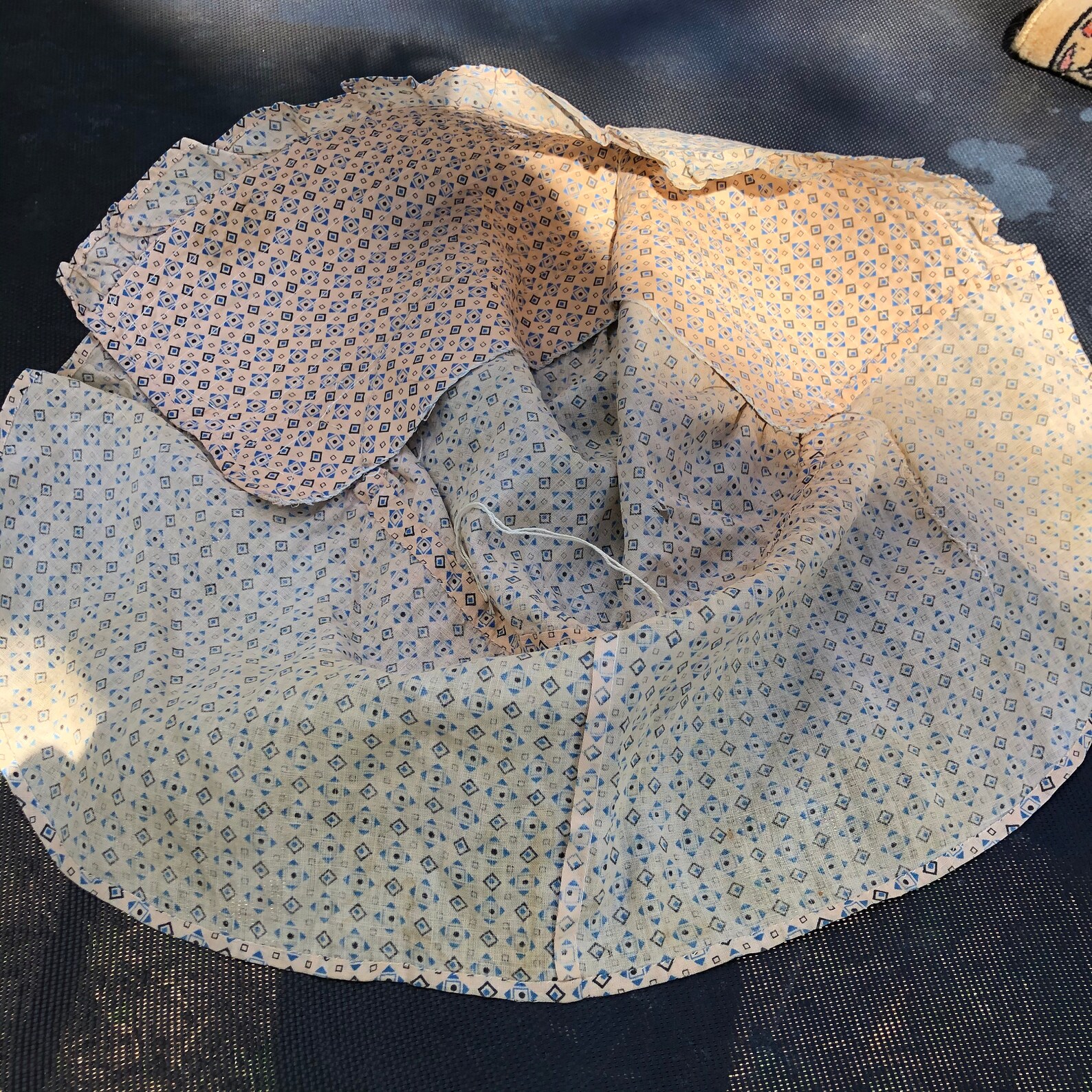 Antique 1800’s Blue Calico Print Cotton Bonnet - Etsy