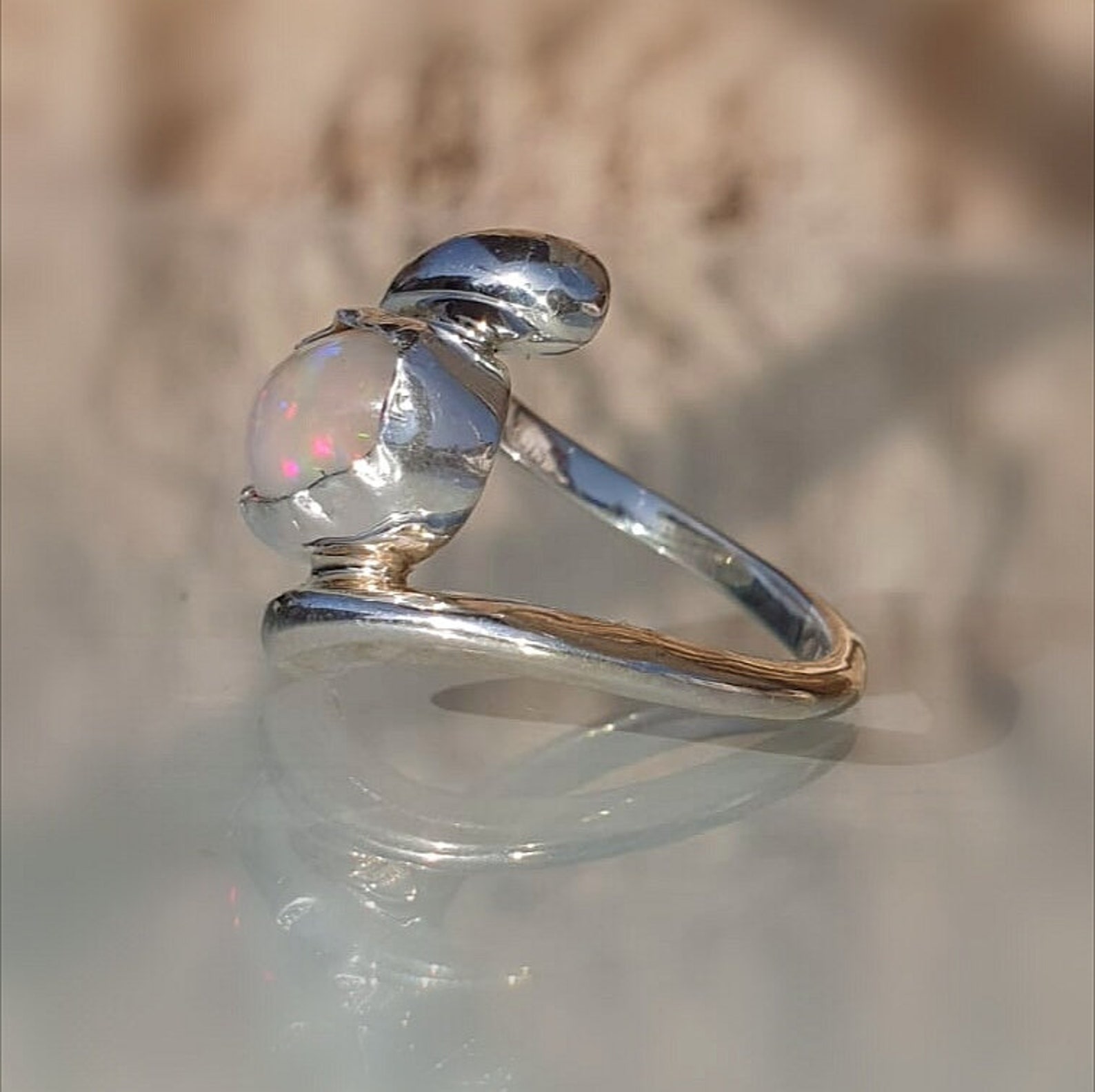 Handmade Opal Ring, Fire Opal Ring, Opal Ring Sterling Silver, Opal ...